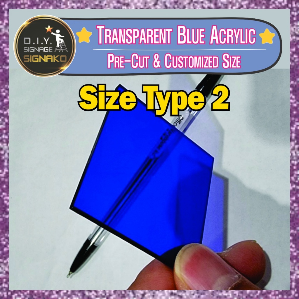 Transparent "Blue" Acrylic Sheet Pre Cut & Customized Size2/ Sheets ...