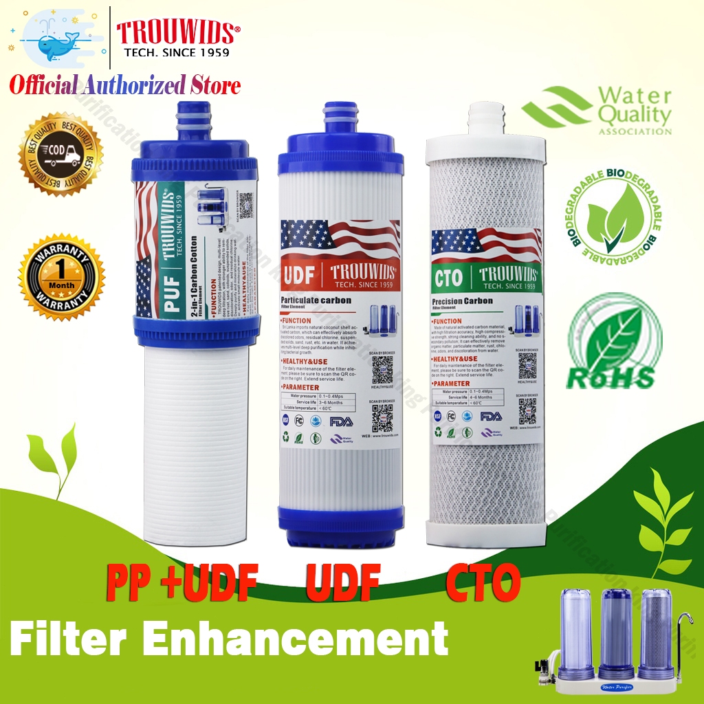 3PCS 10 Inch Water Purifier Replacement Filter PP UDF/UDF/CTO | Shopee Philippines