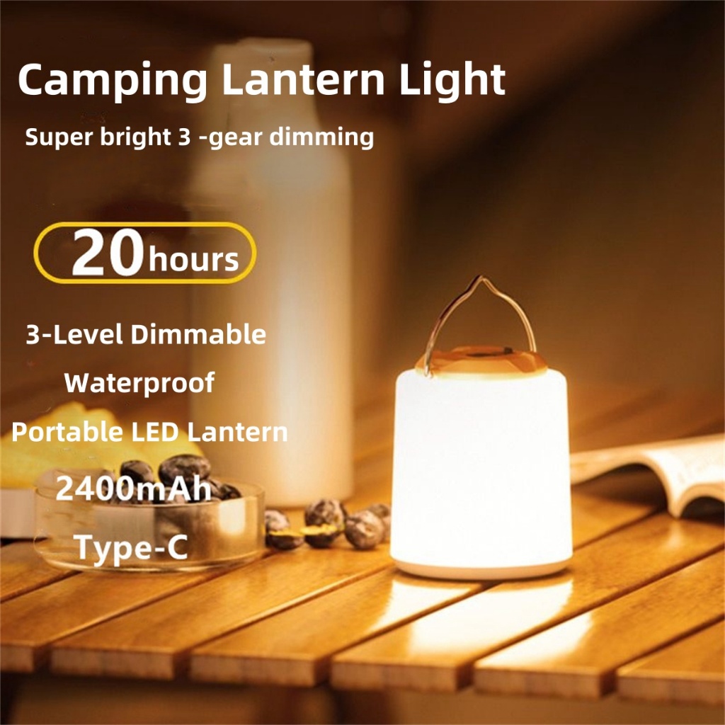 20 hours! Rechargeable LED Lantern Outdoor Lamp 2400mAh Garden Night ...
