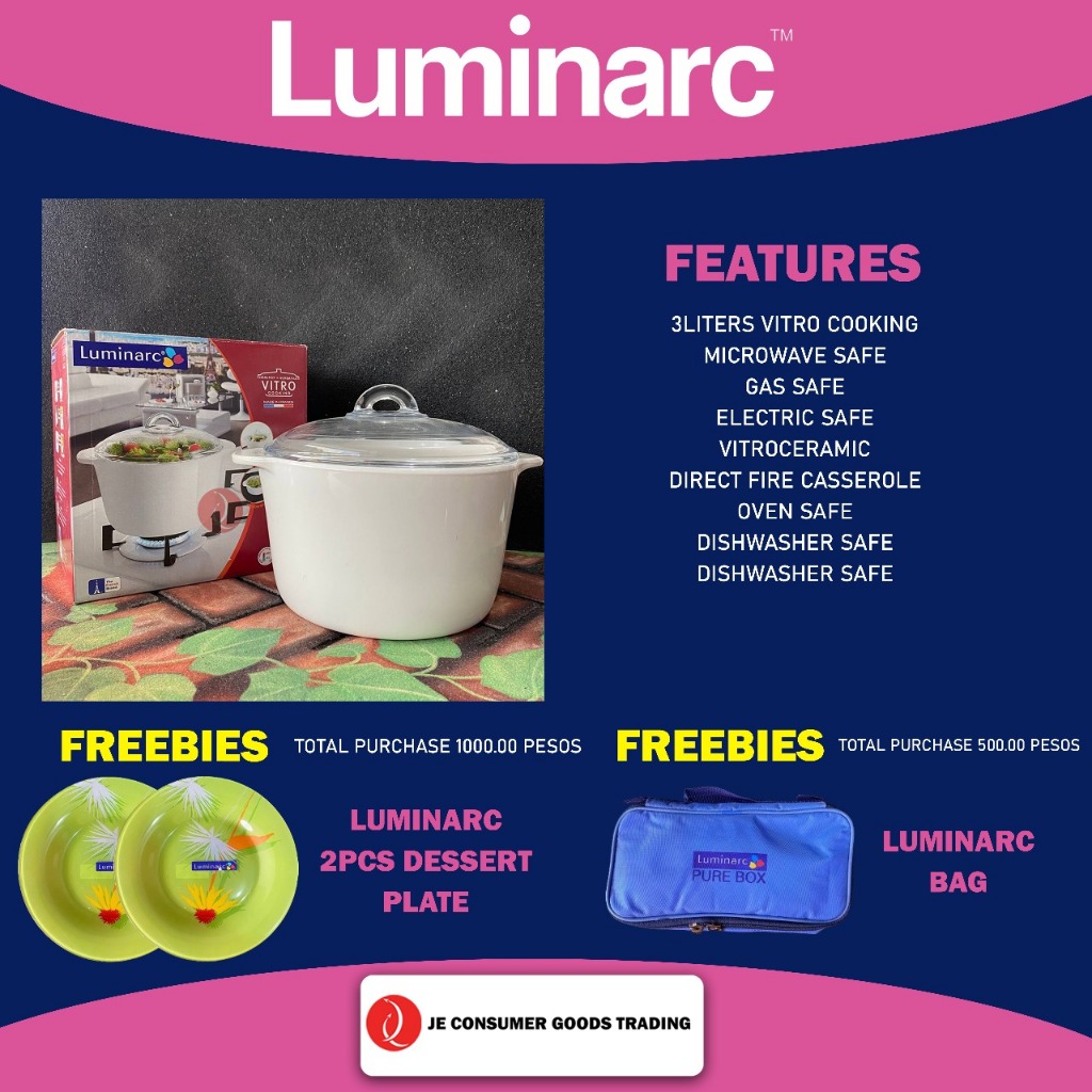 Luminarc Vitro 3Liters | Direct to Fire | Gas | Stove | Oven Safe ...