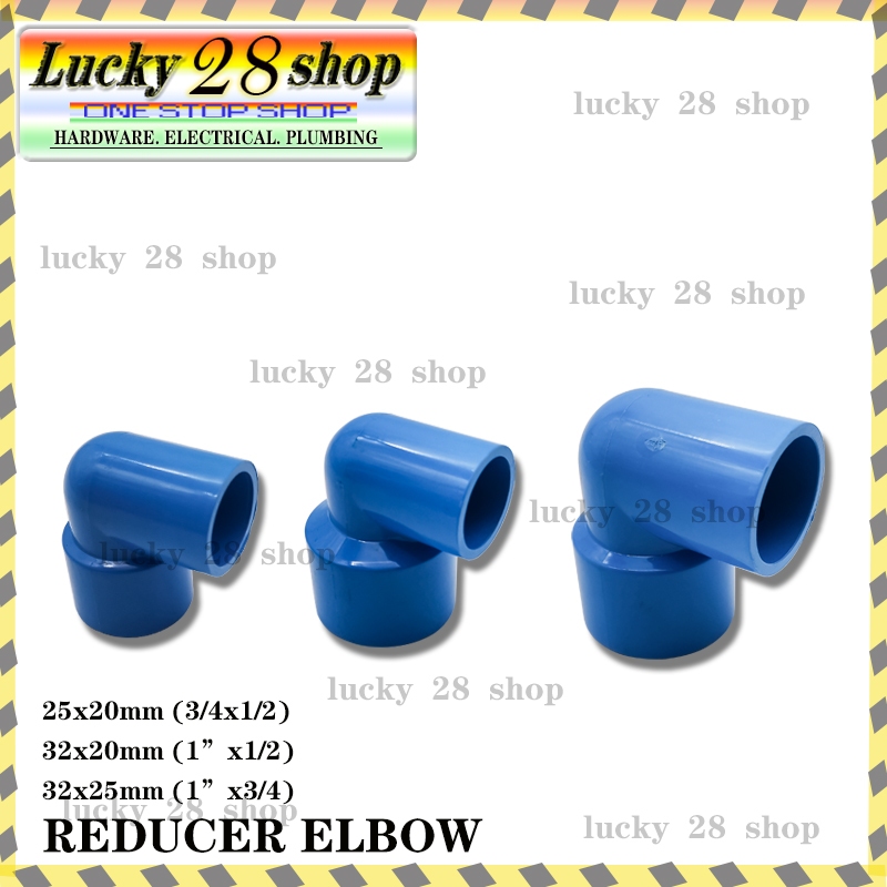 PVC BLUE ELBOW REDUCER FITTING (3/4"x1/2" , 1"x1/2", 1"x3/4") | Shopee ...