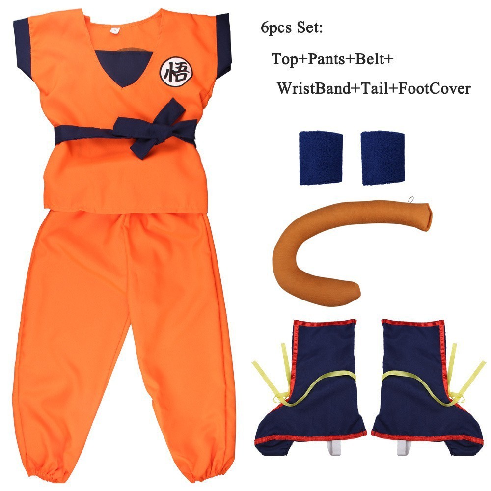 Full Set Anime Dragon Ball Z Costume For Kids Son Goku Cosplay ...