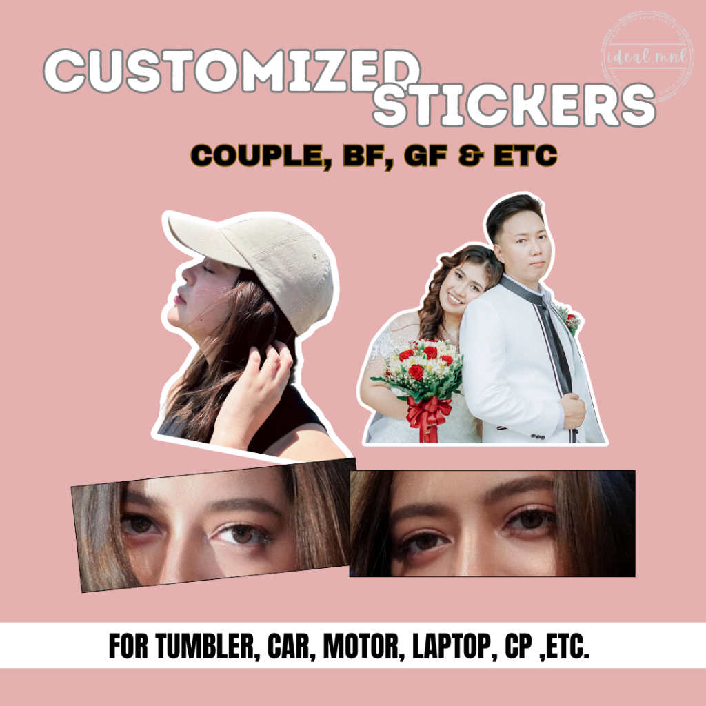 Customized Stickers - Waterproof Vinyl Stickers (couple, boyfriend ...