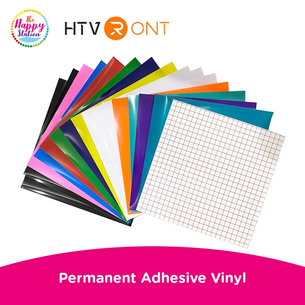HTVRONT | Permanent Adhesive Vinyl Sheet, Basic - 12" x 12", 15 sheets ...