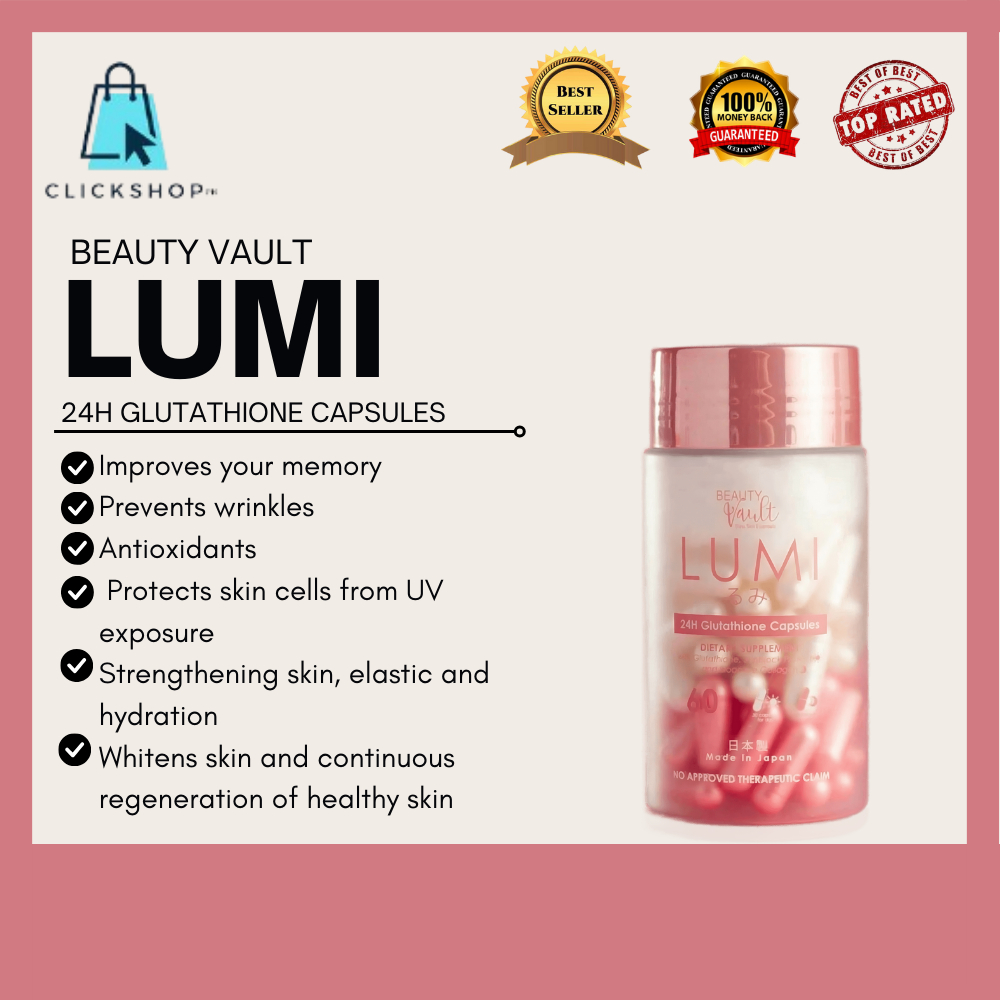 Best Selling Lumi 24H Glutathione Capsules by Beauty Vault (60 capsules ...