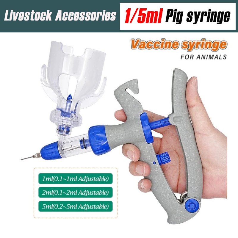 1/5ml Veterinary continuous syringe Heavy duty Adjustable Vaccine ...