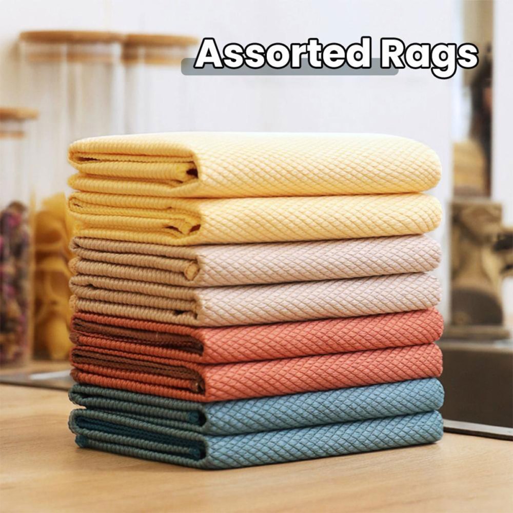 DAU 4pcs Multipurpose Cleaning Cloth Dish Towel Rag For Kitchen ...