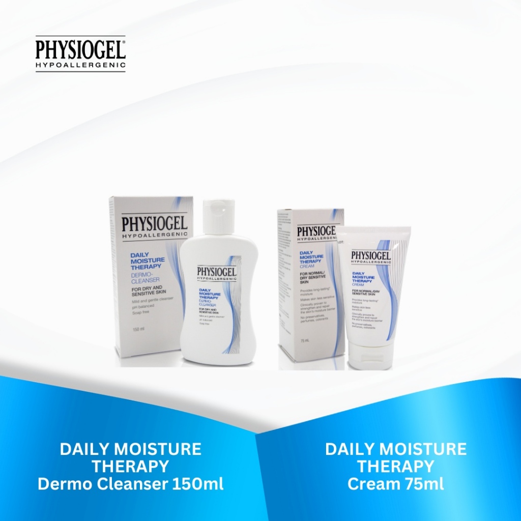 Physiogel Daily Moisture Therapy Dermo-Cleanser - 150ml with Physiogel DMT Therapy Cream - 75ml ...