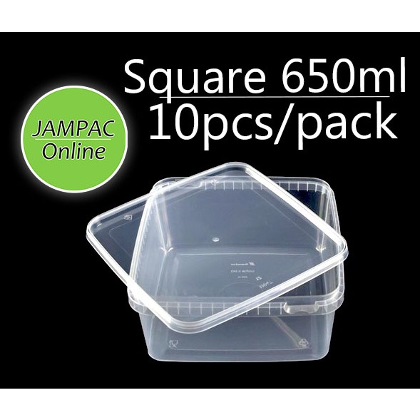 (10pcs) 650ml Square Microwavable Container (Clear) | Shopee Philippines