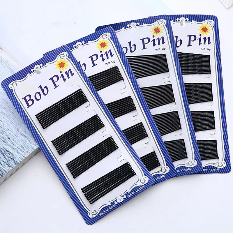 3PACK 60pcs/set blue card Black Bob Pin Side Clip steel wire hairpin ...