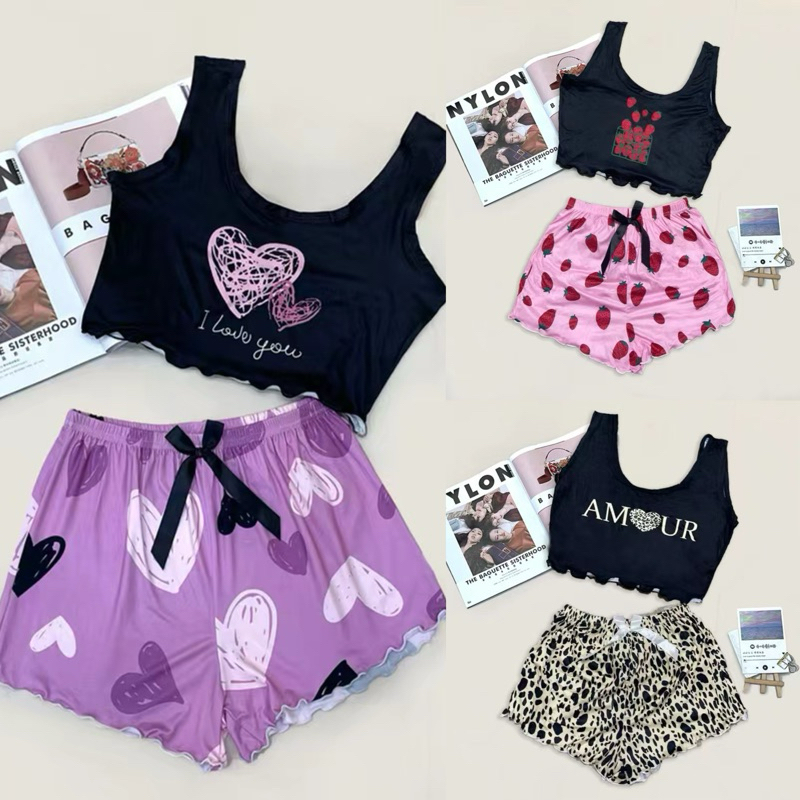 sexy terno short Camisole and dolphin shorts, lovely print ladies ...