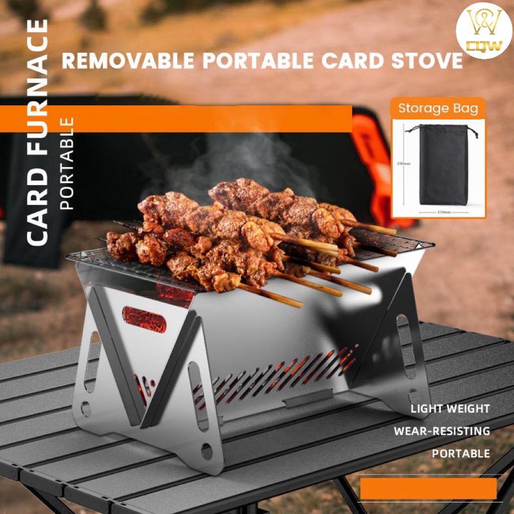 CQW.NO1 Mini Portable Stainless Steel Barbecue Grill Pits Portable ...