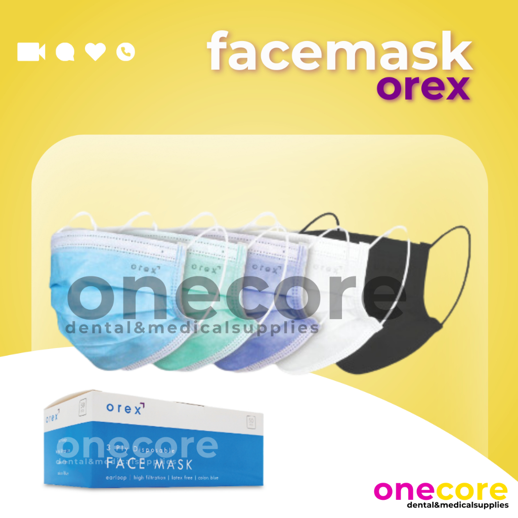 OREX 3 Ply Disposable Earloop Face Mask - 1 box (50pcs) | Shopee ...