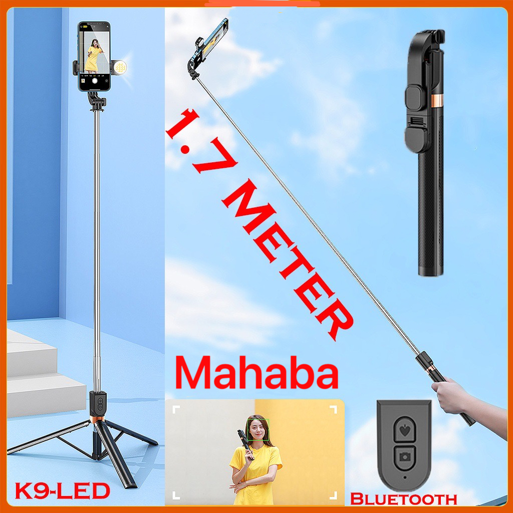 1.7 Meters Extendable Wireless Selfie-Stick Monopod Tripod Bluetooth ...