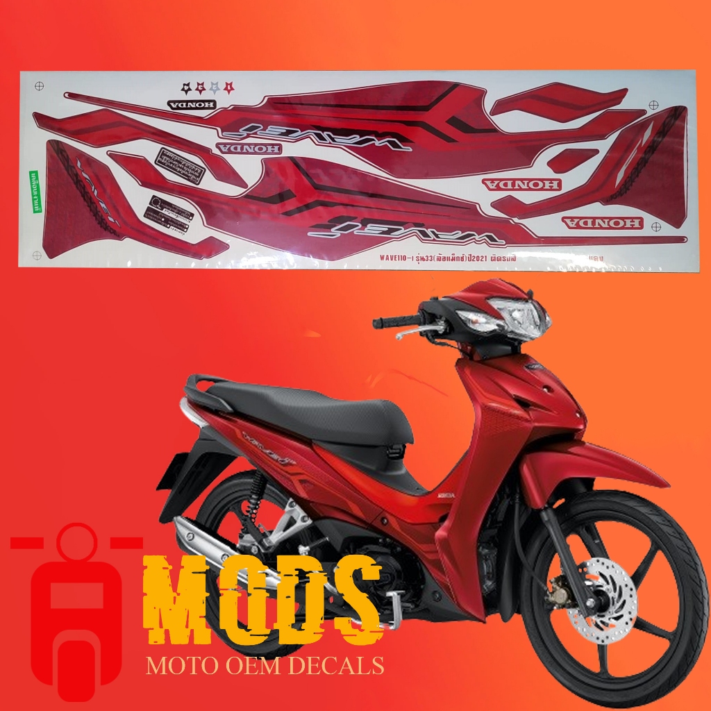 HONDA WAVE 110i 2021 ORIGINAL THAILAND MADE Stock Decal/Sticker ...