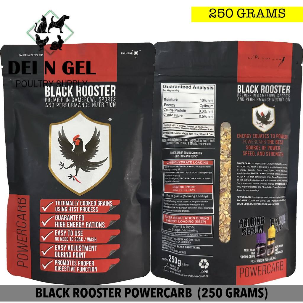 BLACK ROOSTER POWERCARB FOR GAMEFOWLS (250 GRAMS) | Shopee Philippines