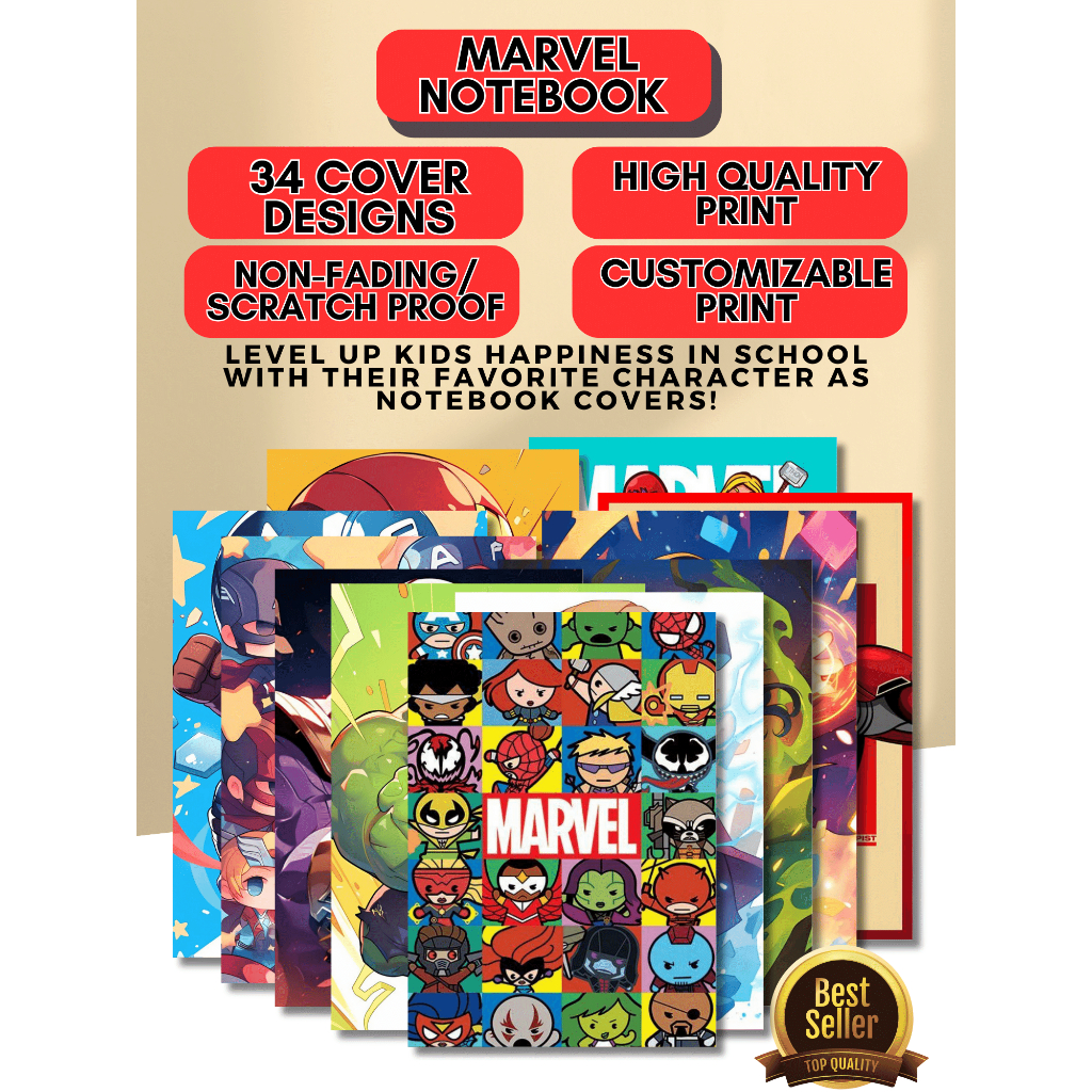 Personalized Customized notebook MARVEL design composition / writing ...