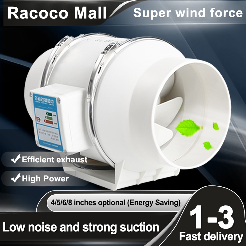Exhaust fan 4"/5"/6"/8" High Suction Inline Duct Booster Fan Room ...