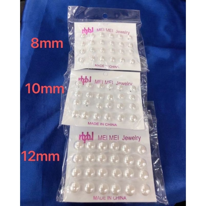 12pair pearl ordinary earring siopao stud earring no allergenic Plastic ...