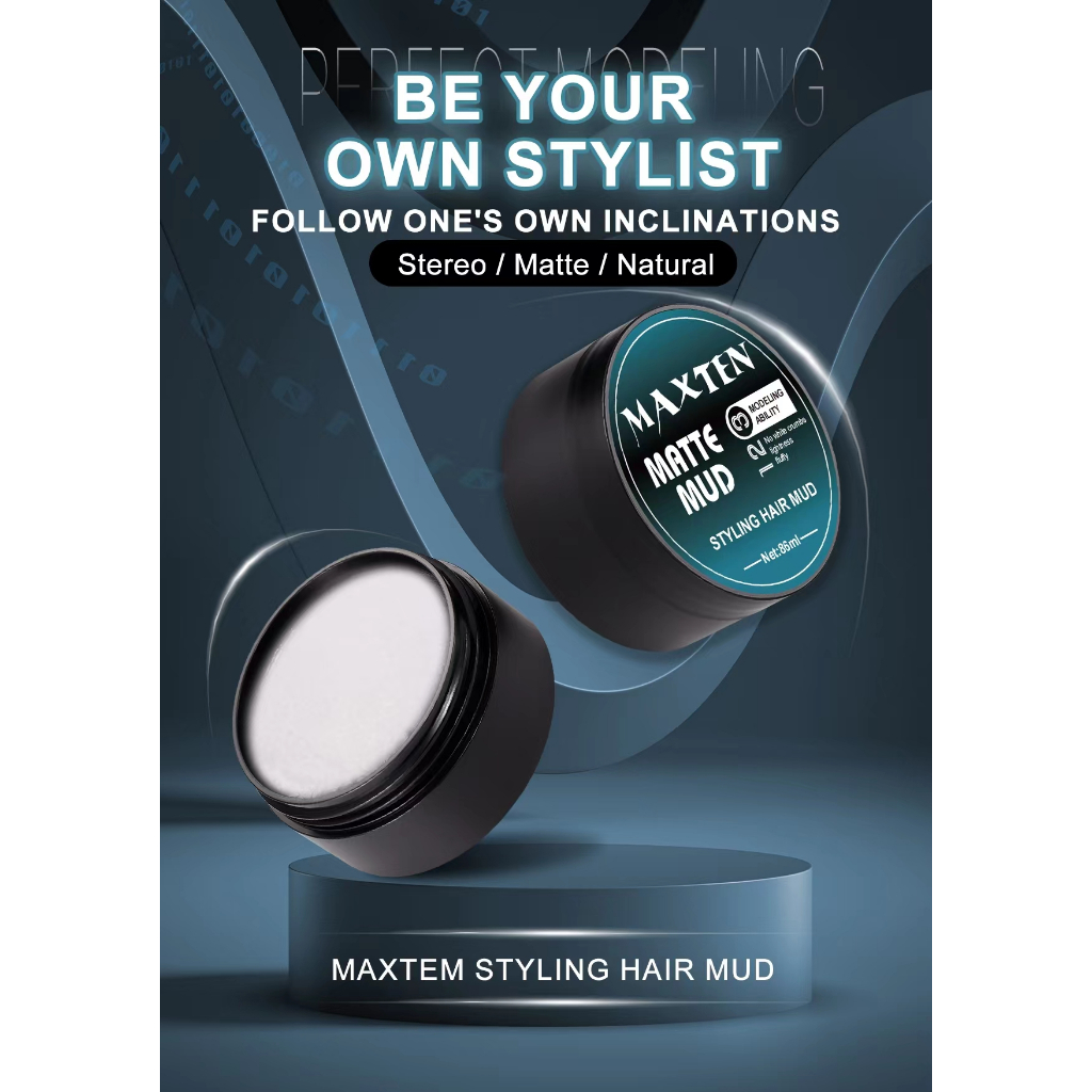 MAXTEN Matte Hair Styling Hair Mud, Hair shaping long lasting Hair Mud ...