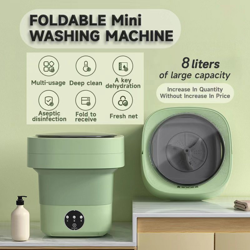 8L Portable Folding Washing Machine Underwear Washing Machine Timing ...