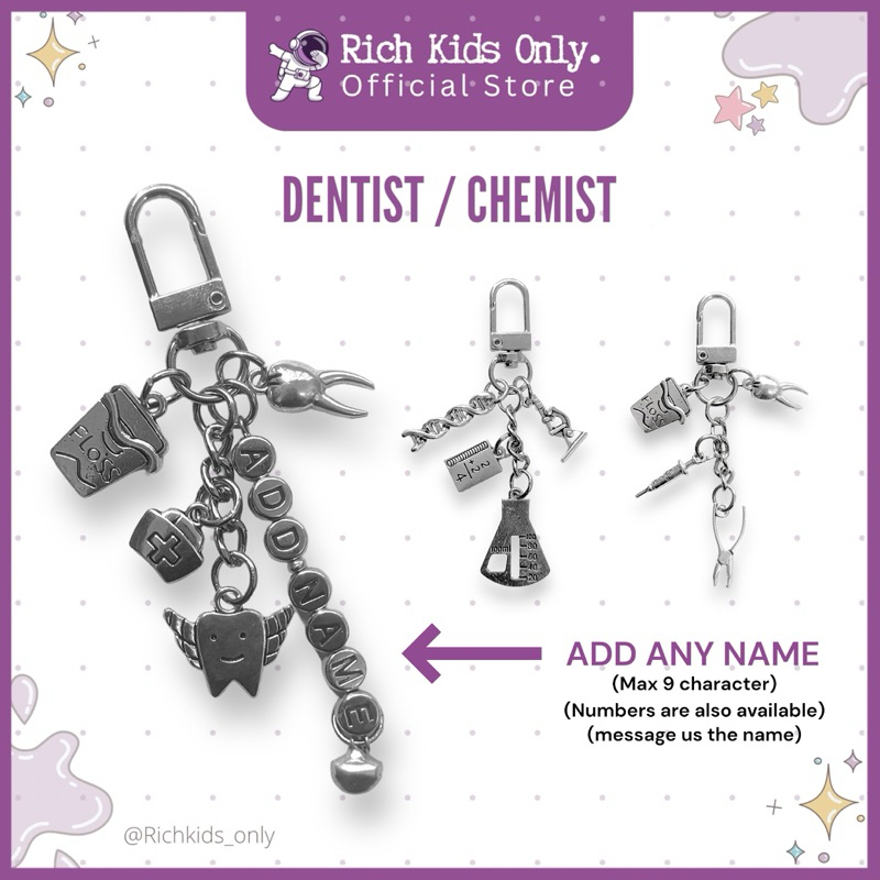 [CK003] Dentist Chemist Inspired keychain rodium color material best ...