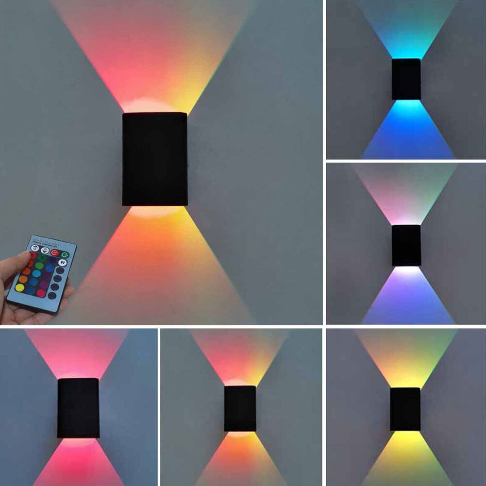 Square Led Wall Light Sconce RGB Dimmable Led Wall Lights Indoor Decor ...