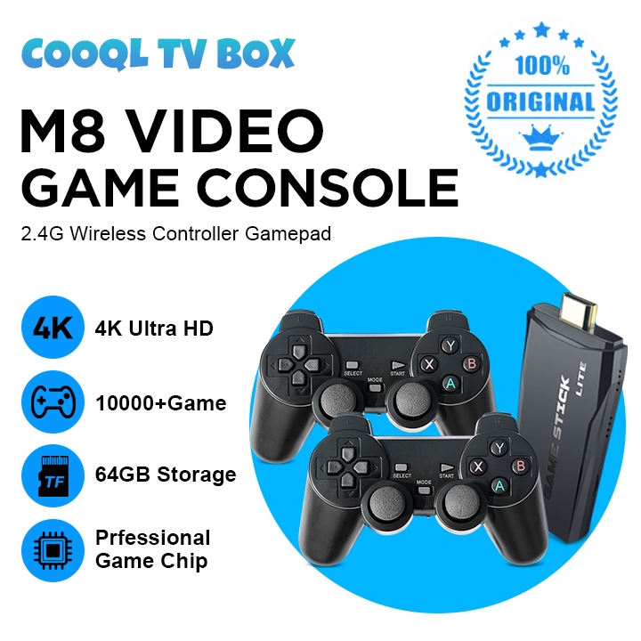 10000+ Games TV Game Console Set 2 Controllers & Game Stick Built-in ...