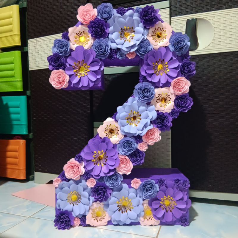 number standee w/ paper flowers | Shopee Philippines