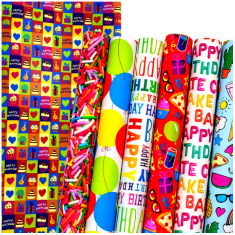 10Pcs per 1roll Gift Wrapper Coated for Birthday & Wedding , Greetings ...