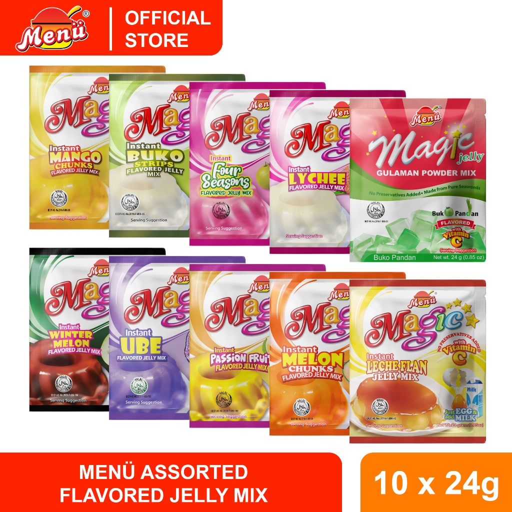 Menü Assorted Flavored Jellies 24grams x 10 Packs | Shopee Philippines