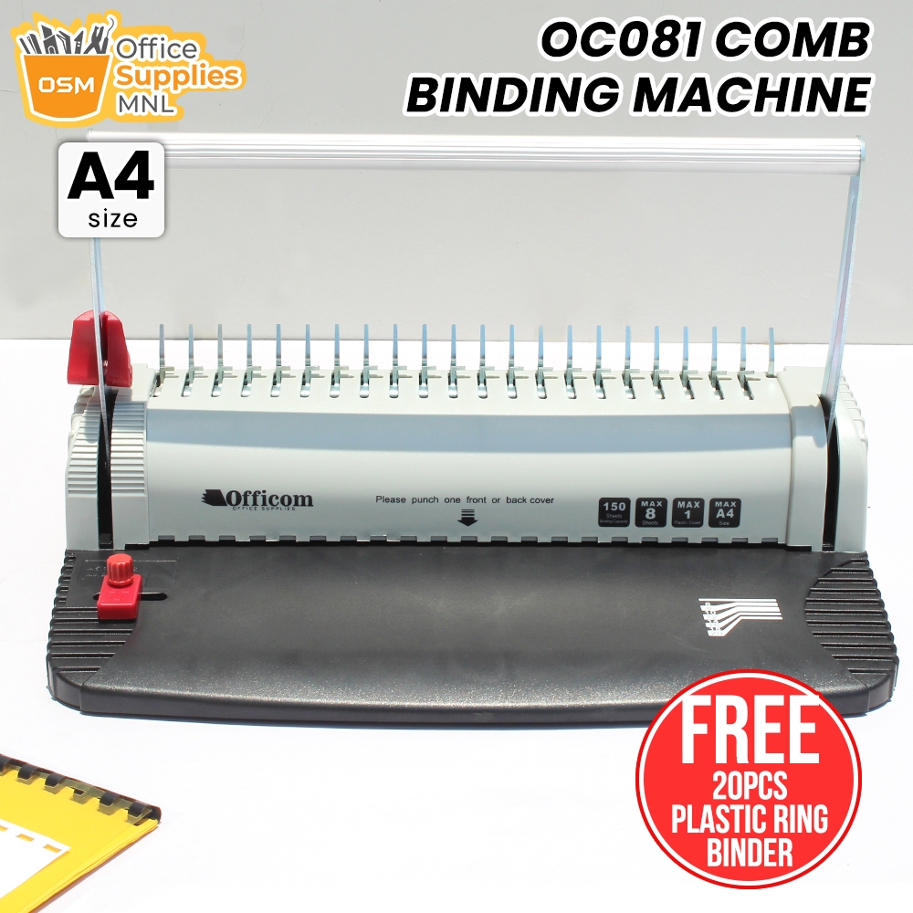 Comb Binding Machine OC081 A4 size Officom Heavy Duty (8sheets Punch ...