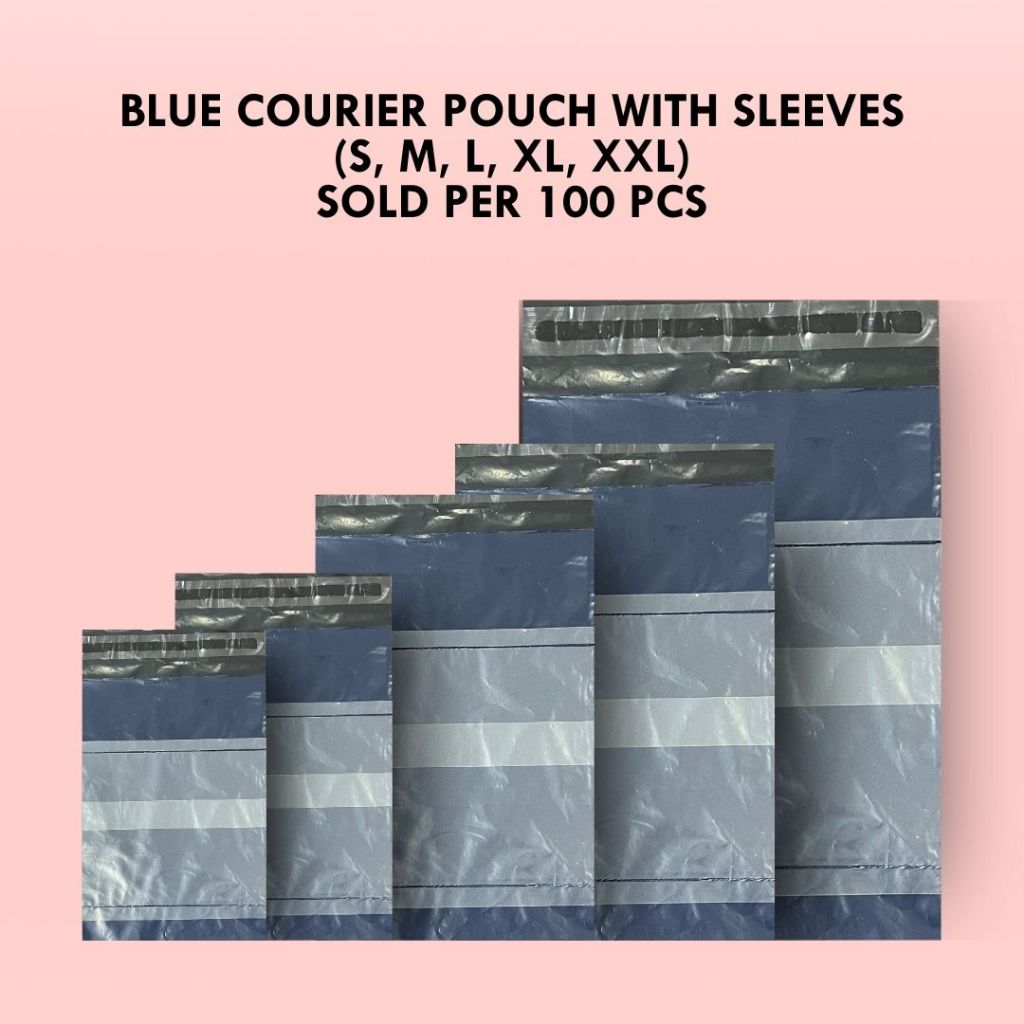 Plain Blue Courier Pouch with Sleeves (S,M,L,XL,XXL) sold per 100pcs ...