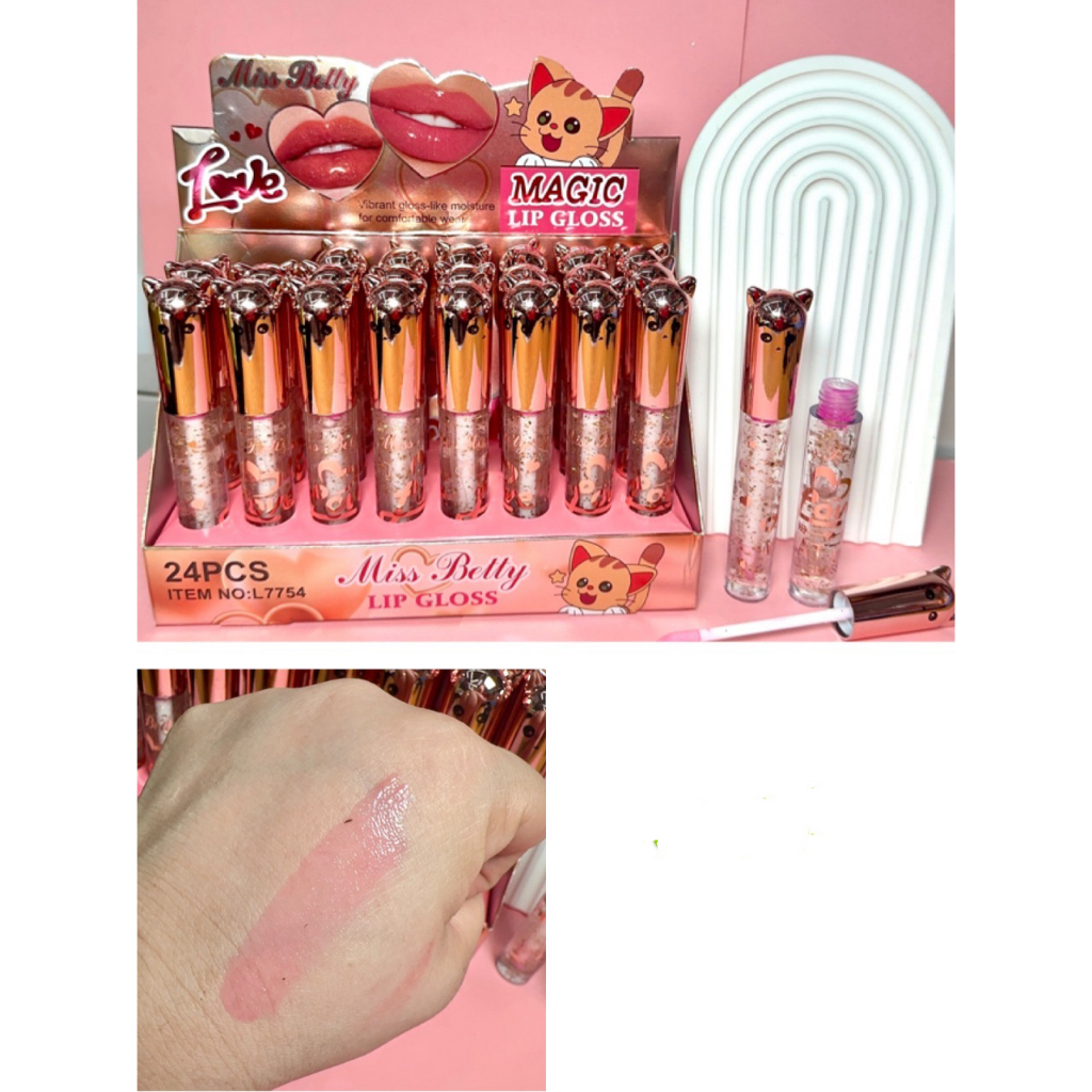 MISS BETTY MAGIC LIP GLOSS 24K FLAKES 24PCS 1BOX | Shopee Philippines