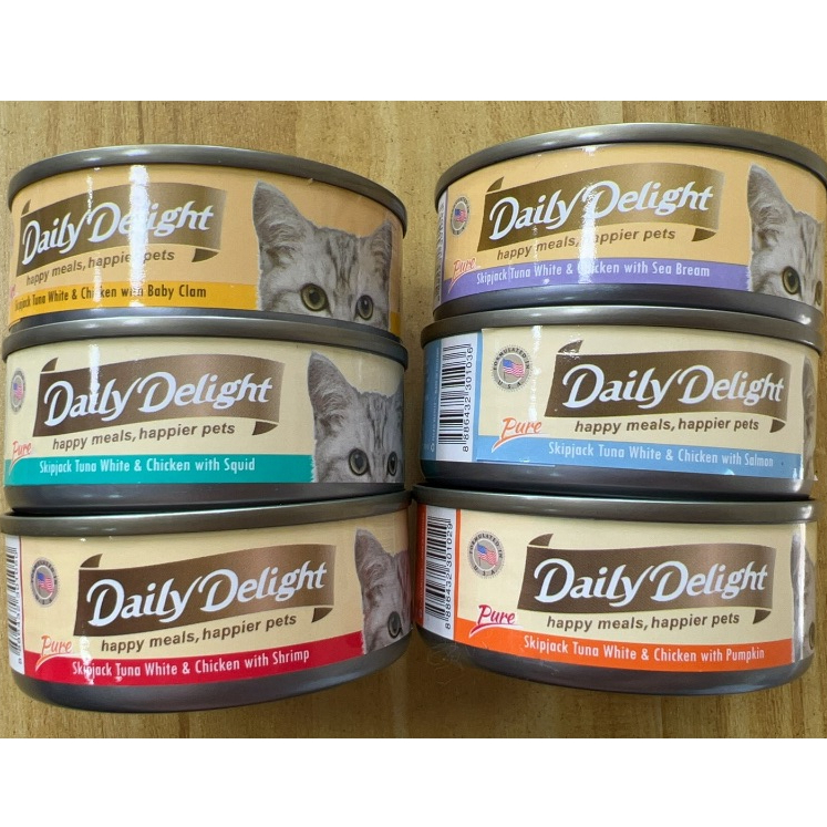 Daily Delight Pure / Jelly / Mousse Wet Cat Food in Can 80g | Shopee ...