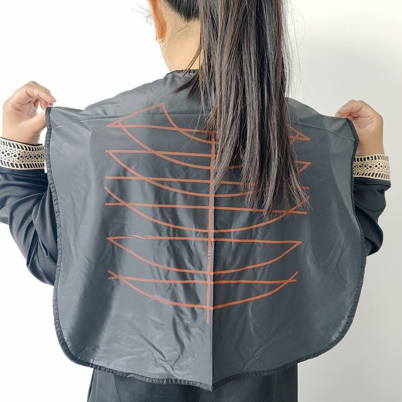 WTH Professional Hairdresser Plain Black Barber Cape Hair Dye Shawl ...