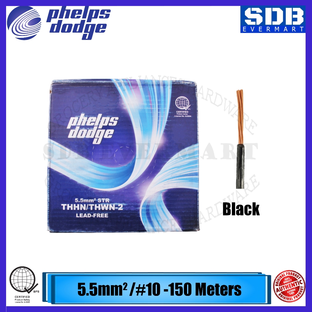 Phelps Dodge THHN/THWN-2 Stranded Wire 5.5mm/#10 x 150m (Per box ...