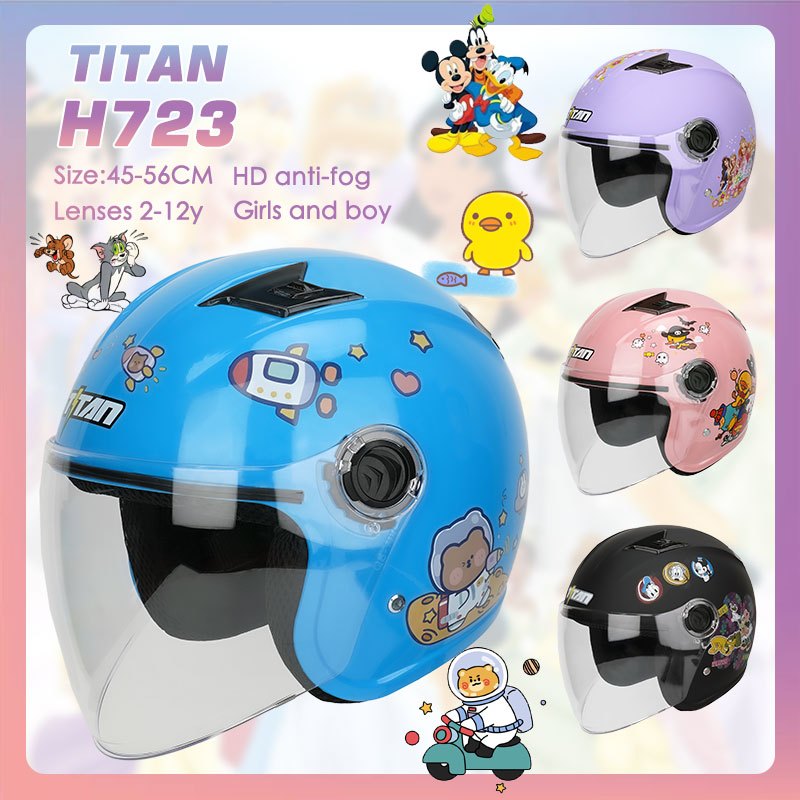 ( BPS) HNJ H723 Motorcycle Helmets Half Face For Kids Single Visor ...