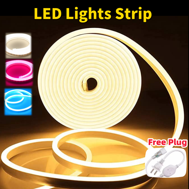 220V LED Neon Light Strip Free PLUG LED Flexible Light Strip IP65 ...