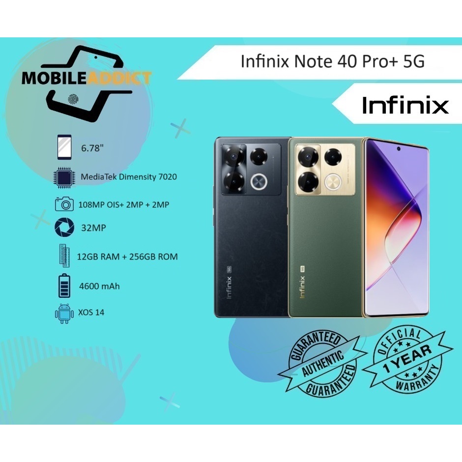Infinix Note 40 Pro+ 5G NTC, 1 year official warranty | Shopee Philippines