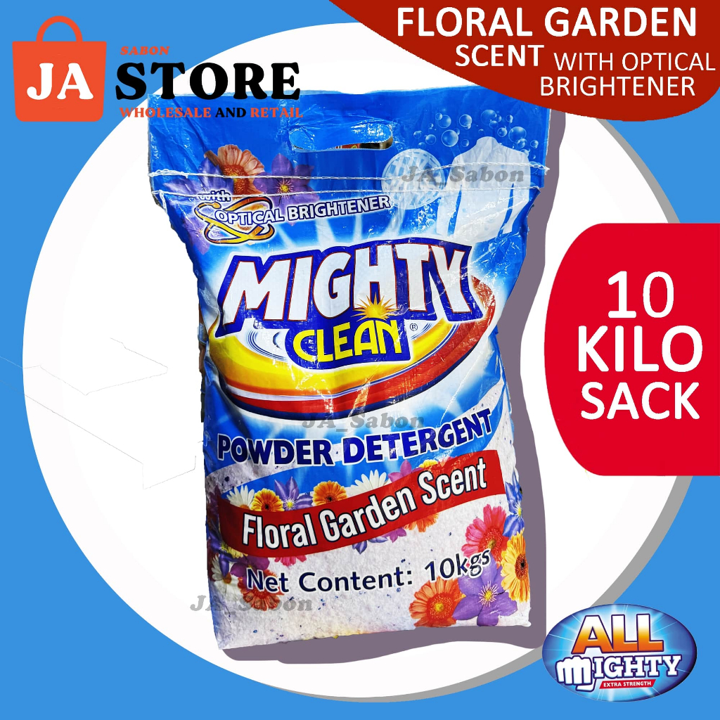 MIGHTY CLEAN Detergent Powder w/ Fabric Conditioner 10 Kilos | Shopee ...