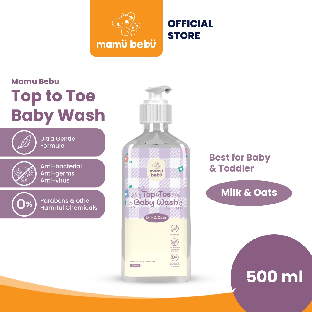 Mamu Bebu Natural Top-to-Toe Wash - Milk & Oats 500ml | Shopee Philippines