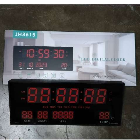 15Inch Large Digital Display LED Wall Clock (Black) ( JH-3615 ...