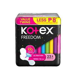 Kotex Freedom Ultrathin Sanitary Napkins 23cm Value Packs - 16 pads | Shopee Philippines
