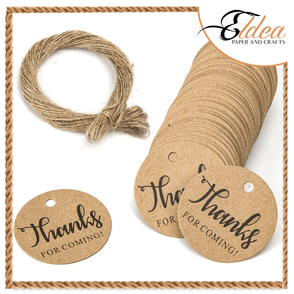 100pcs tags w/ 20mtrs twine, Thank you tag, Gift Tags, Souvenir tags ...