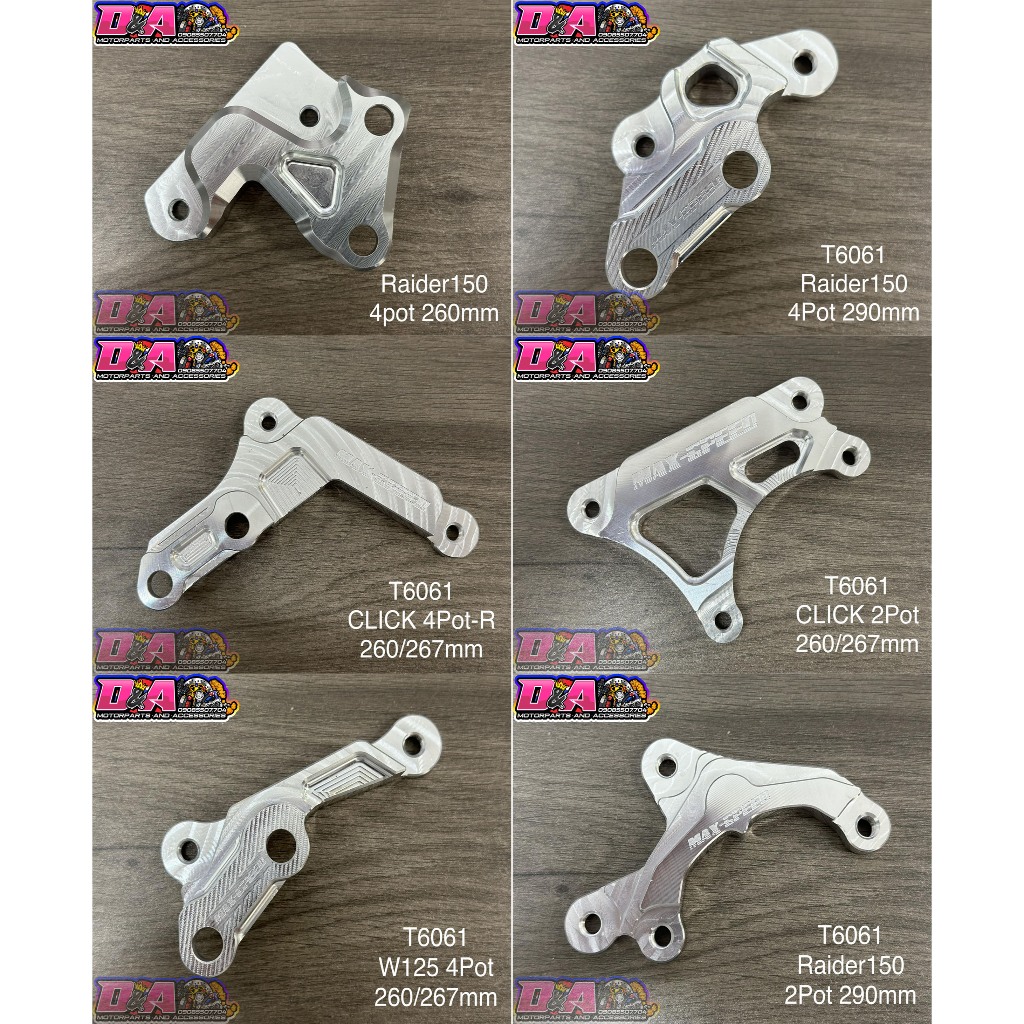 CNC Bracket WAVE125 4pot 260/267mm / RAIDER150 2pot 290mm / CLICK 4pot ...