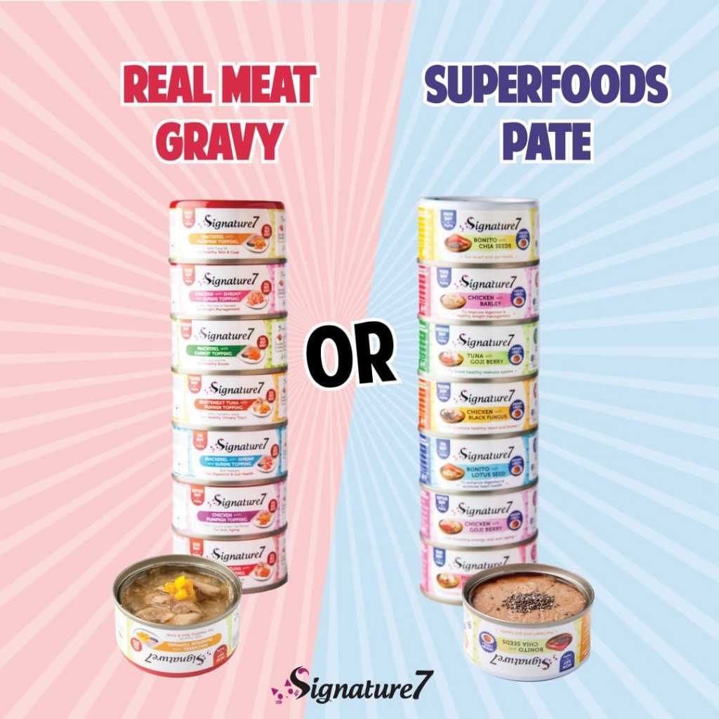 Signature 7 Signature7 Canned Can Wet Cat Food Gravy / Pate 70g/80g (24 cans per box) | Shopee ...