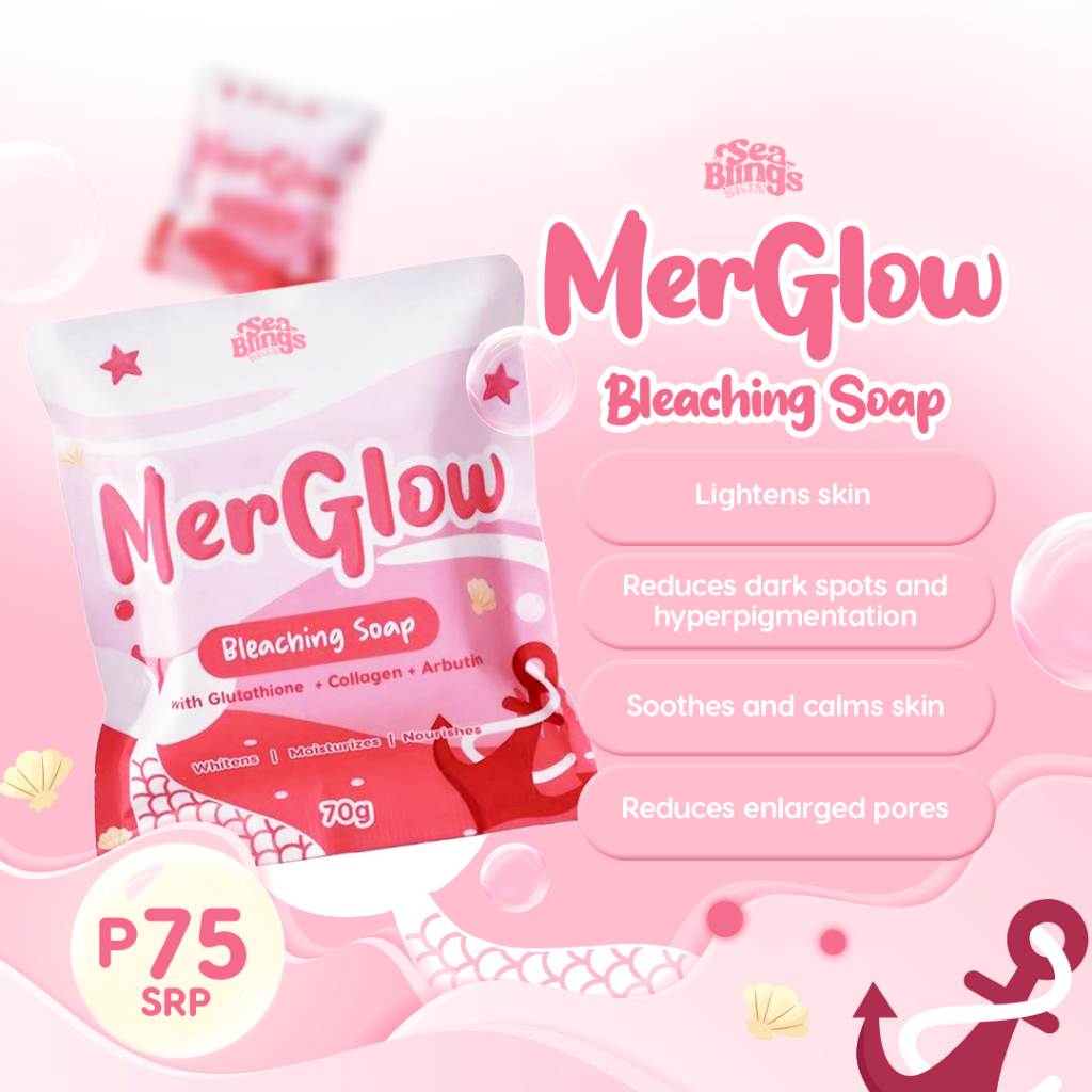 MerGlow Bleaching Soap 70g (with Glutathione, Collagen, Arbutin ...