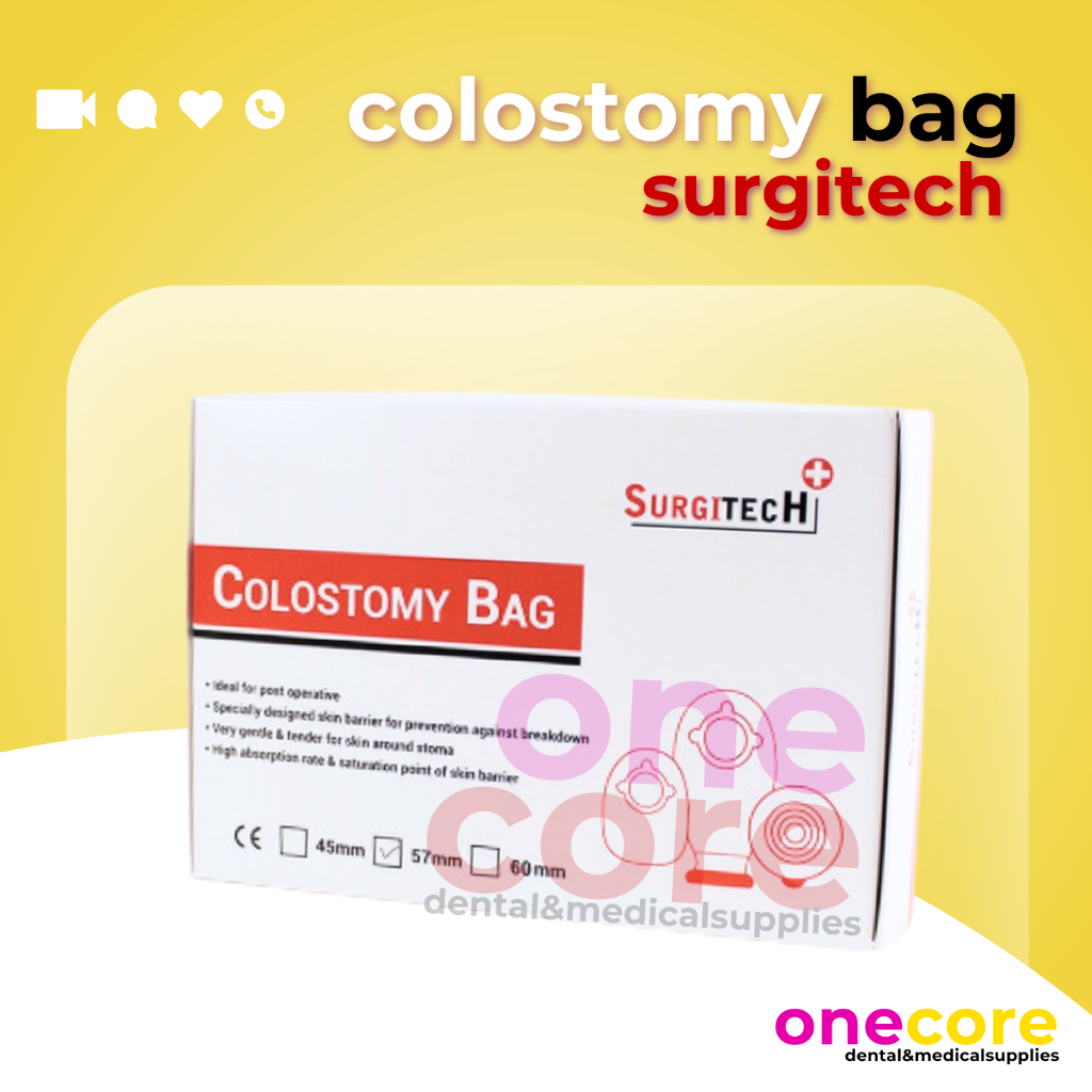 (Box) Surgitech Colostomy Bag 57mm, 45mm, 60mm & 70mm (Sold Per Box ...
