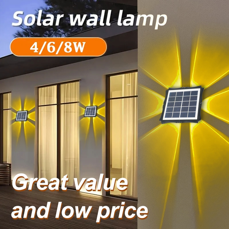 Solar Multi-Sided Light-Emitting Wall Lamp Outdoor Waterproof Villa ...